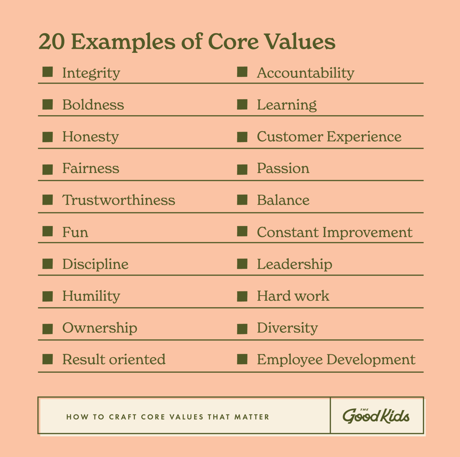 How To Craft Core Values That Matter - The Good Kids